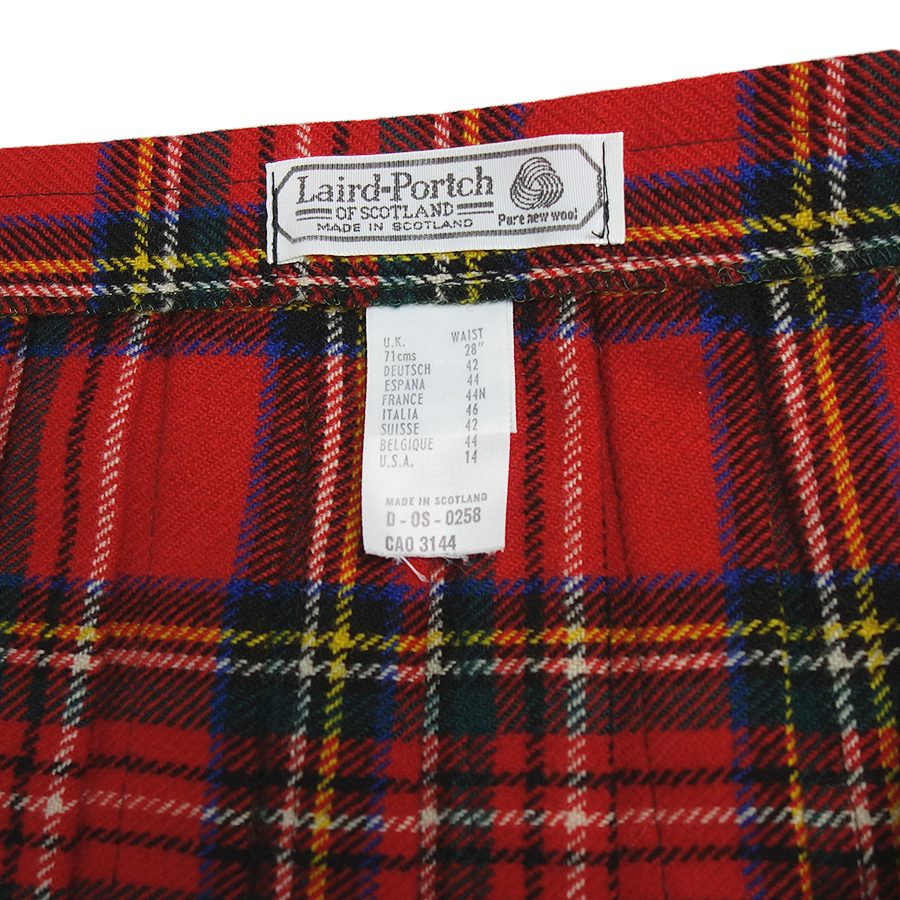 タータンチェック ウール キルトスカート Laird Portch スコットランド｜古着通販ショップ【異国屋】